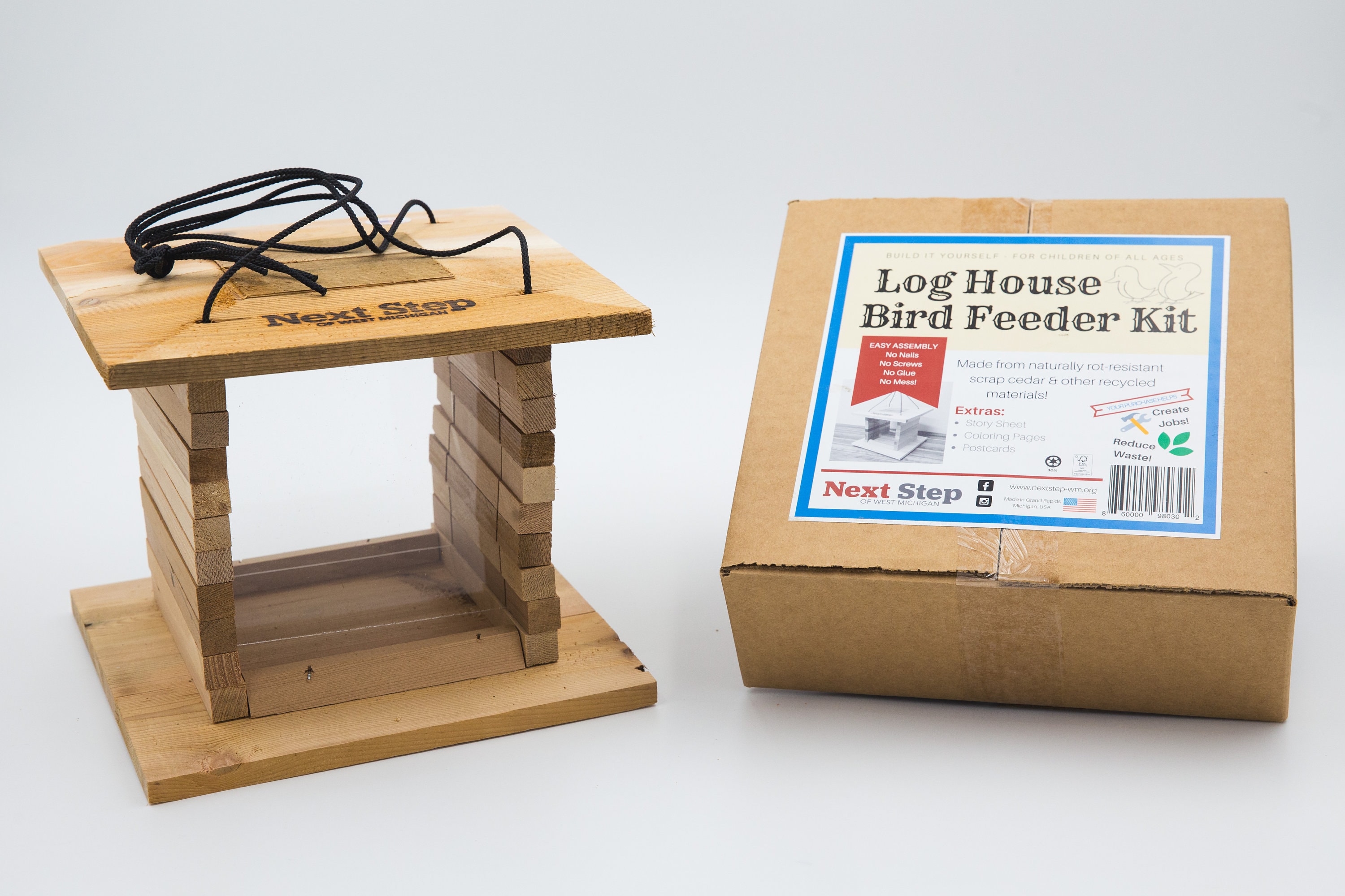 Bird Feeder Kit | Wood Bird Feeder Kit | Log House DIY Bird Feeder | No ...