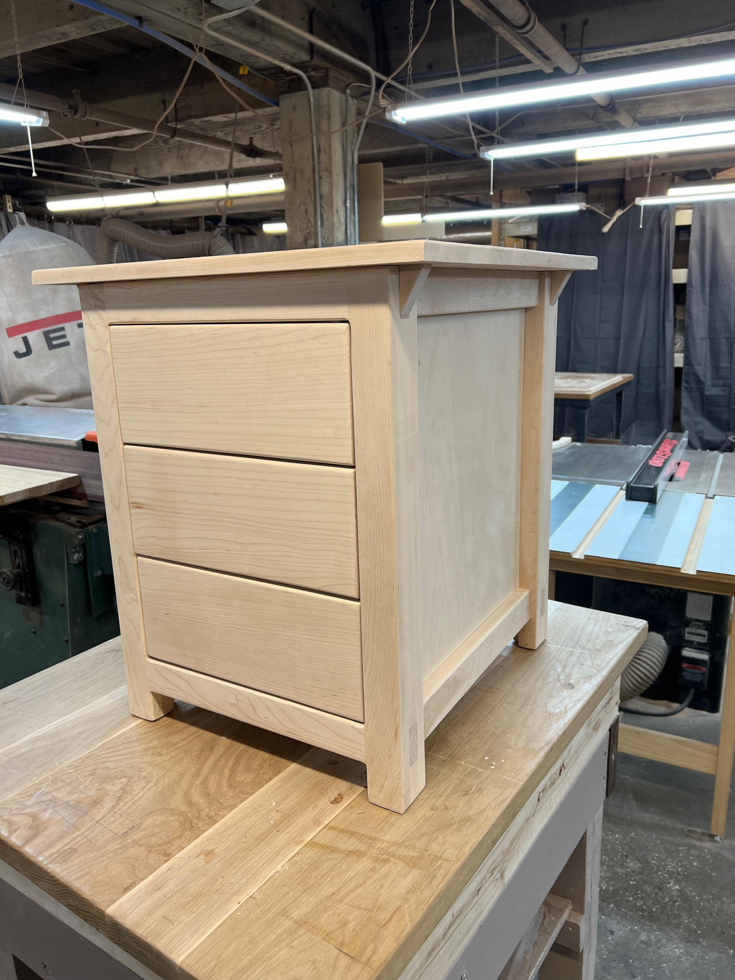 3-drawer Night Stands Solid Maple Soft Close Night Stand Unfinished 3 ...