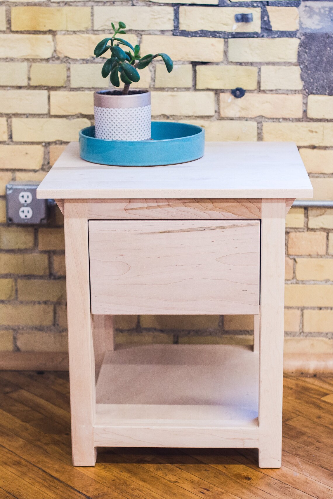 1 Drawer Nightstand | Solid Maple Soft Close Night Stand | Unfinished 1 ...