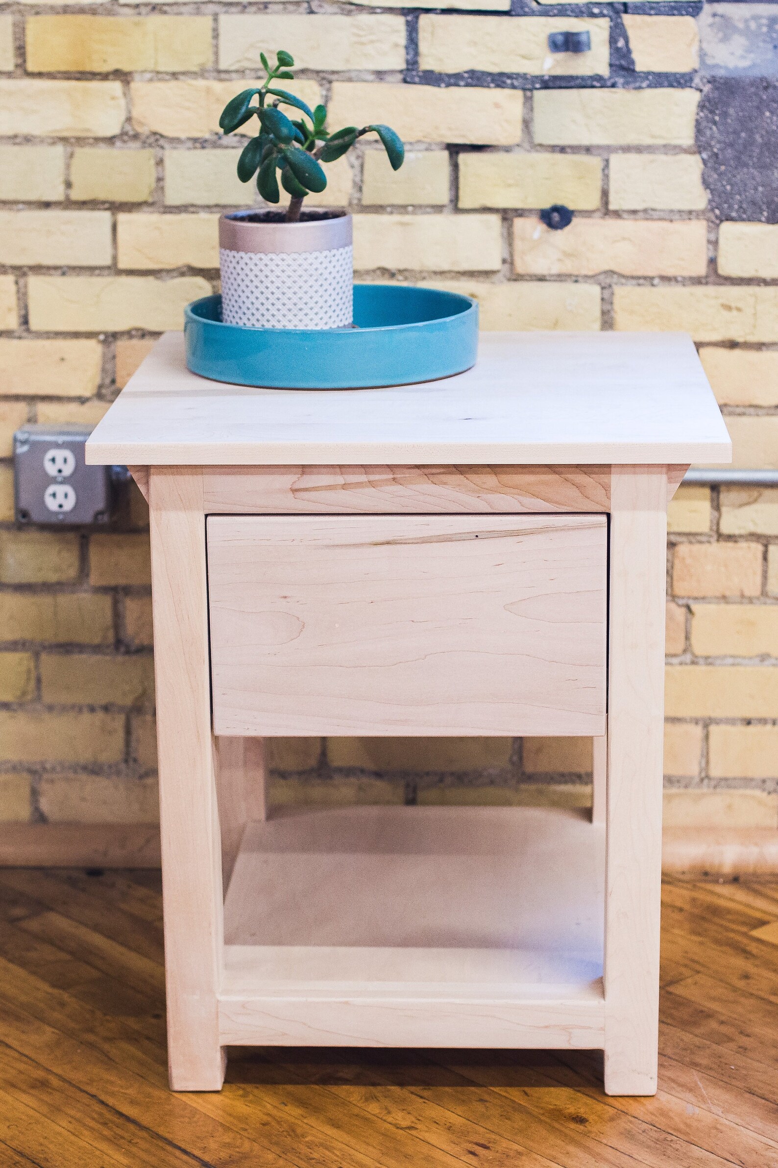 1 Drawer Nightstand | Solid Maple Soft Close Night Stand | Unfinished 1 ...