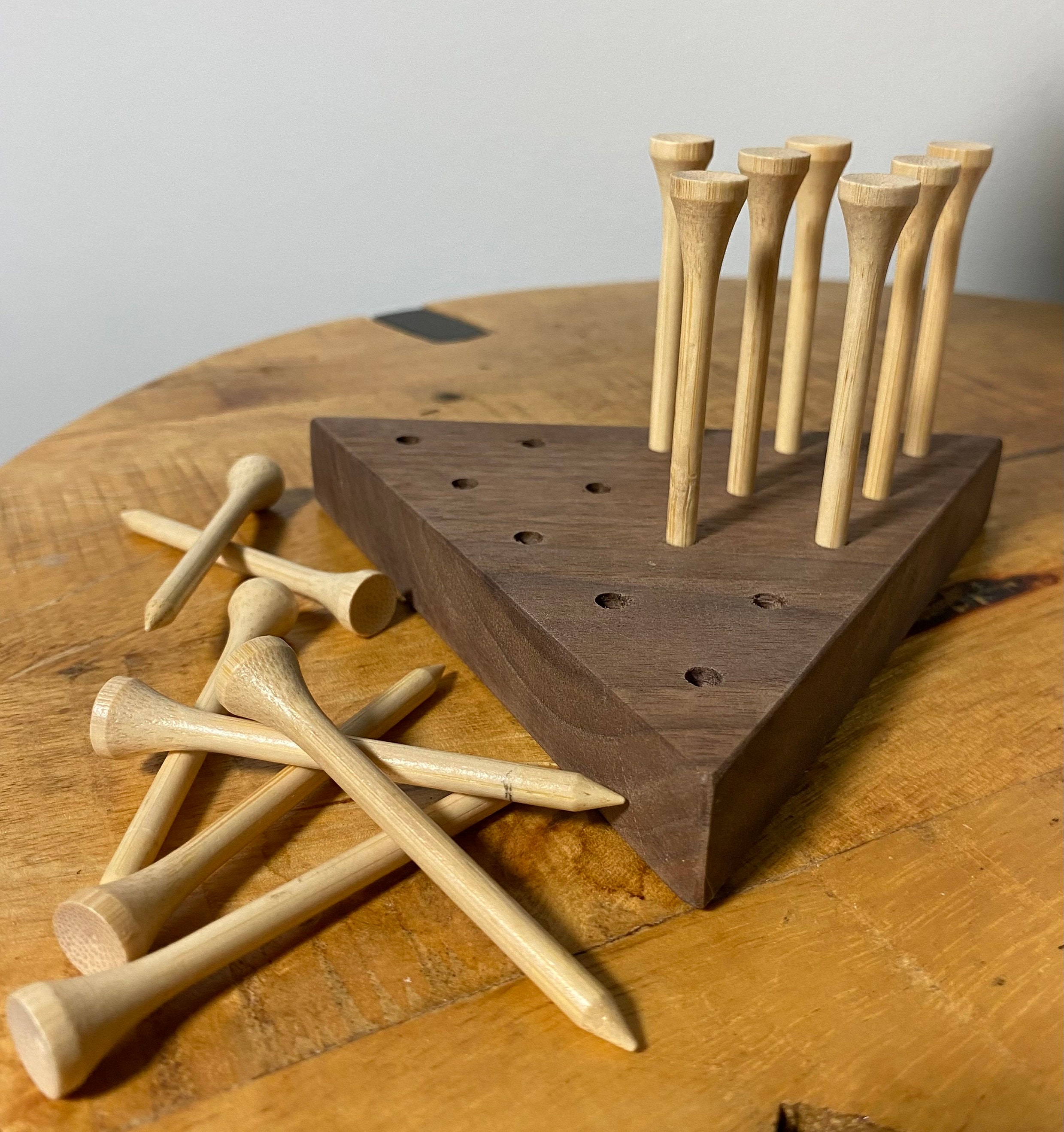 Walnut Triangle Golf Tee Game Cracker Barrel Peg Game - Etsy