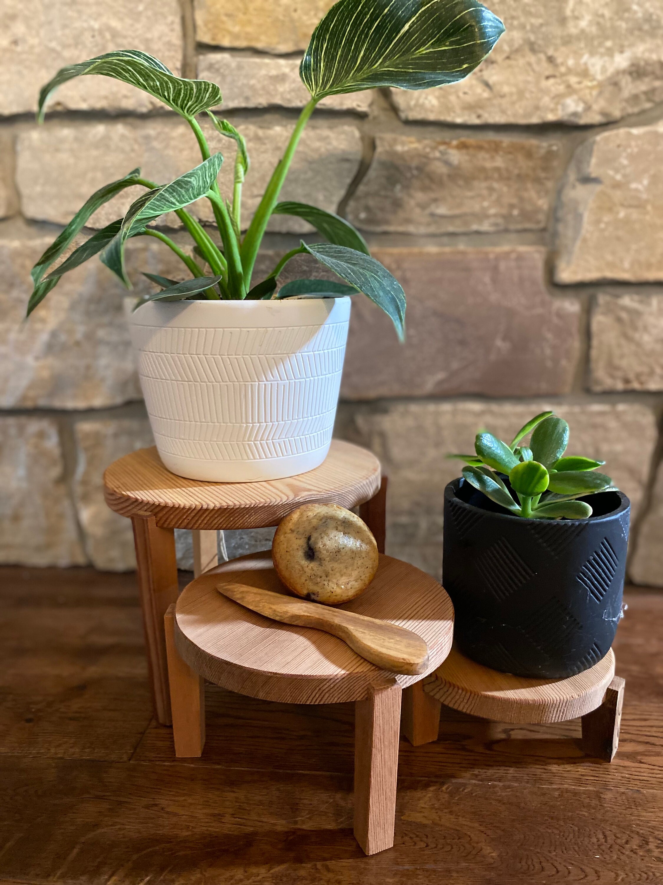 Indoor Cedar Plant Stand Trio Nesting Plant Stands Nesting Wood Plant ...