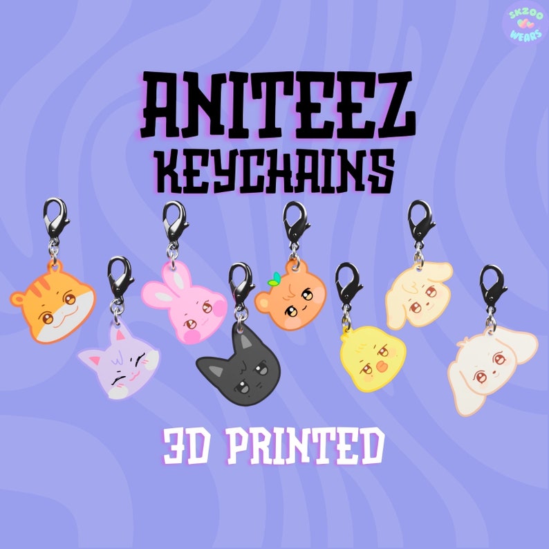 Aniteez Keychain, Ateez Keychain, 3D Printed Keyring, Kpop Merch, K-POP Gift - Etsy