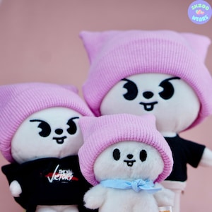 Lee Know Cat Beanie, Kpop Cat Beanie, Skzoo Clothes, Skzoo Outfits ...