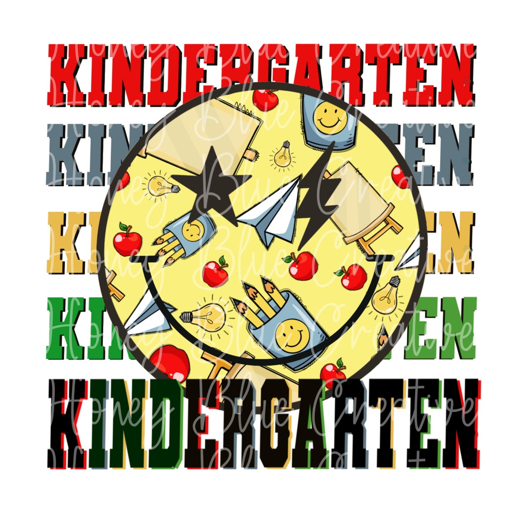 Kindergarten Smiley Face PNG JPEG | Digital Download | Sublimation ...