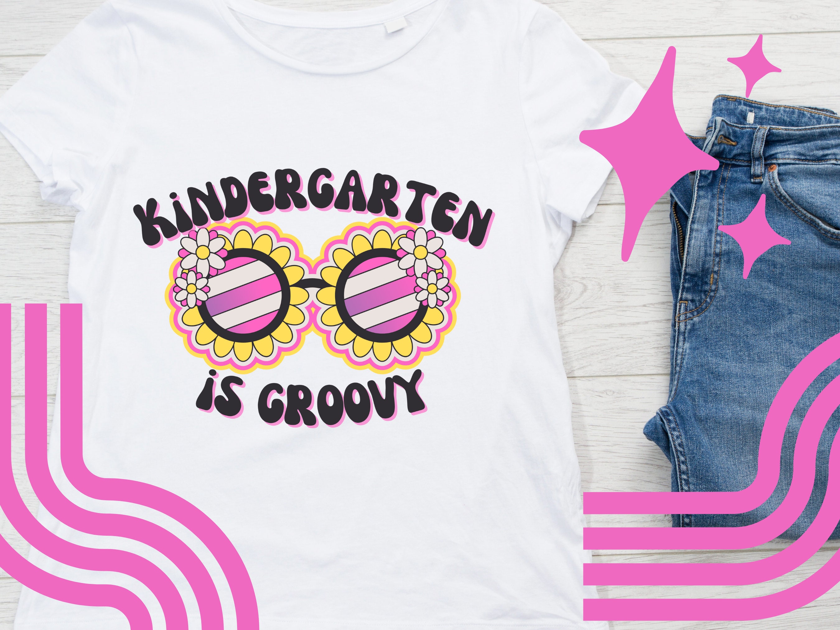 Kindergarten Groovy PNG | JPEG | Digital Download | Back to School ...