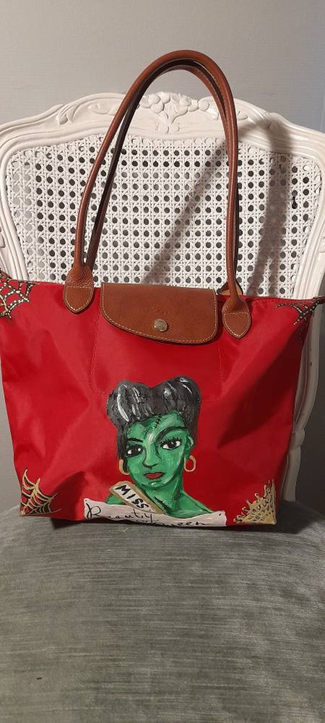 Zombie Pin up Beauty Queen Green Halloween Longchamp Tote Red Medium ...