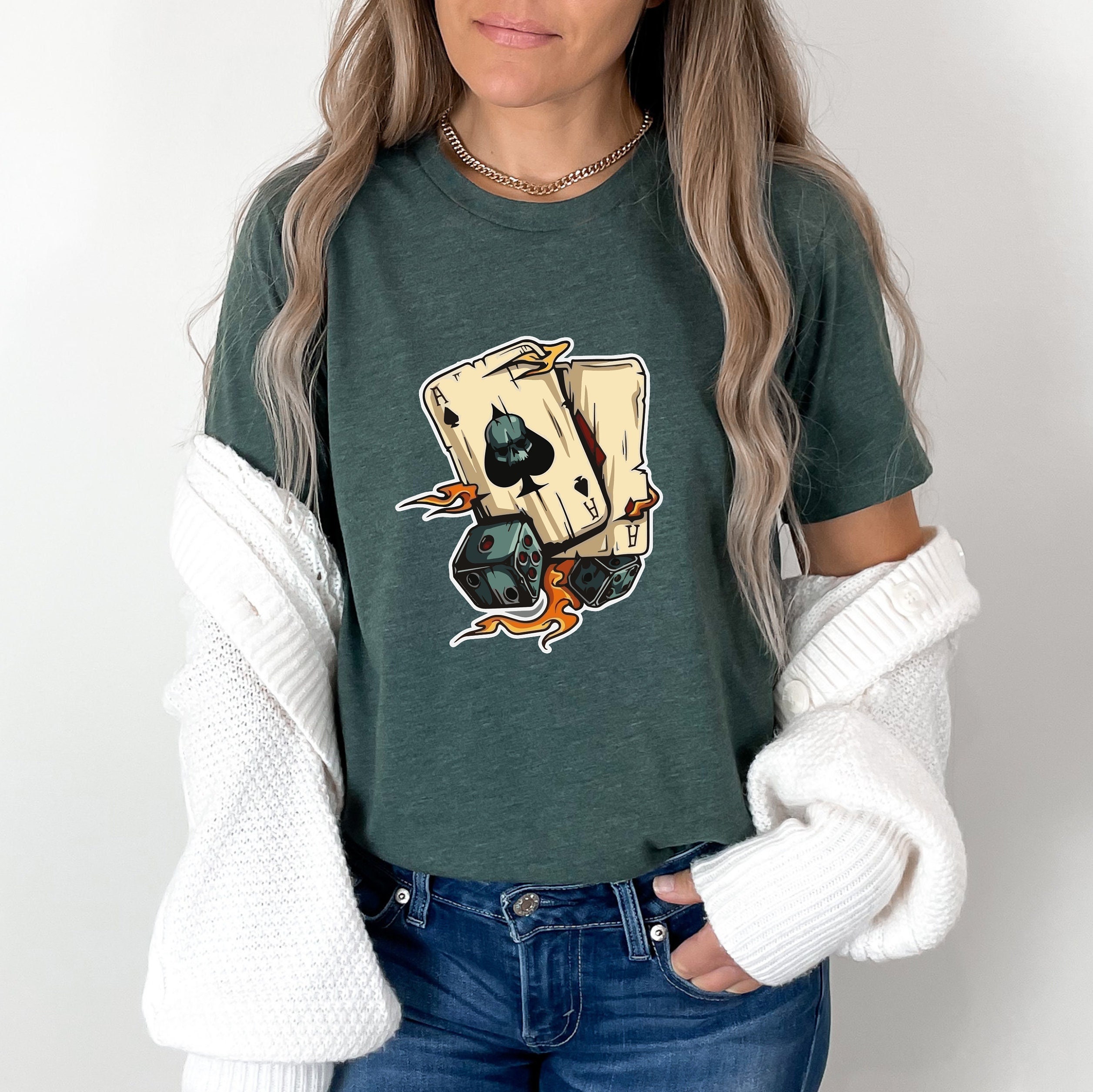 Playing Cards and Dice Shirt Cards T Shirt Poker T-shirt - Etsy