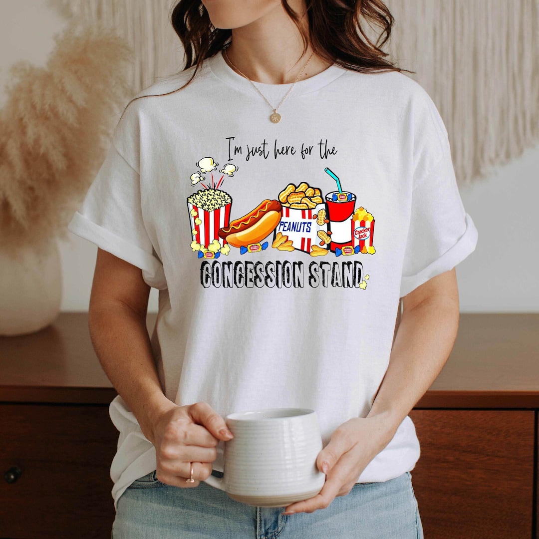 I'm Just Here for the Concession Stand Shirt, Baseball Tshirt, Hot Dog ...