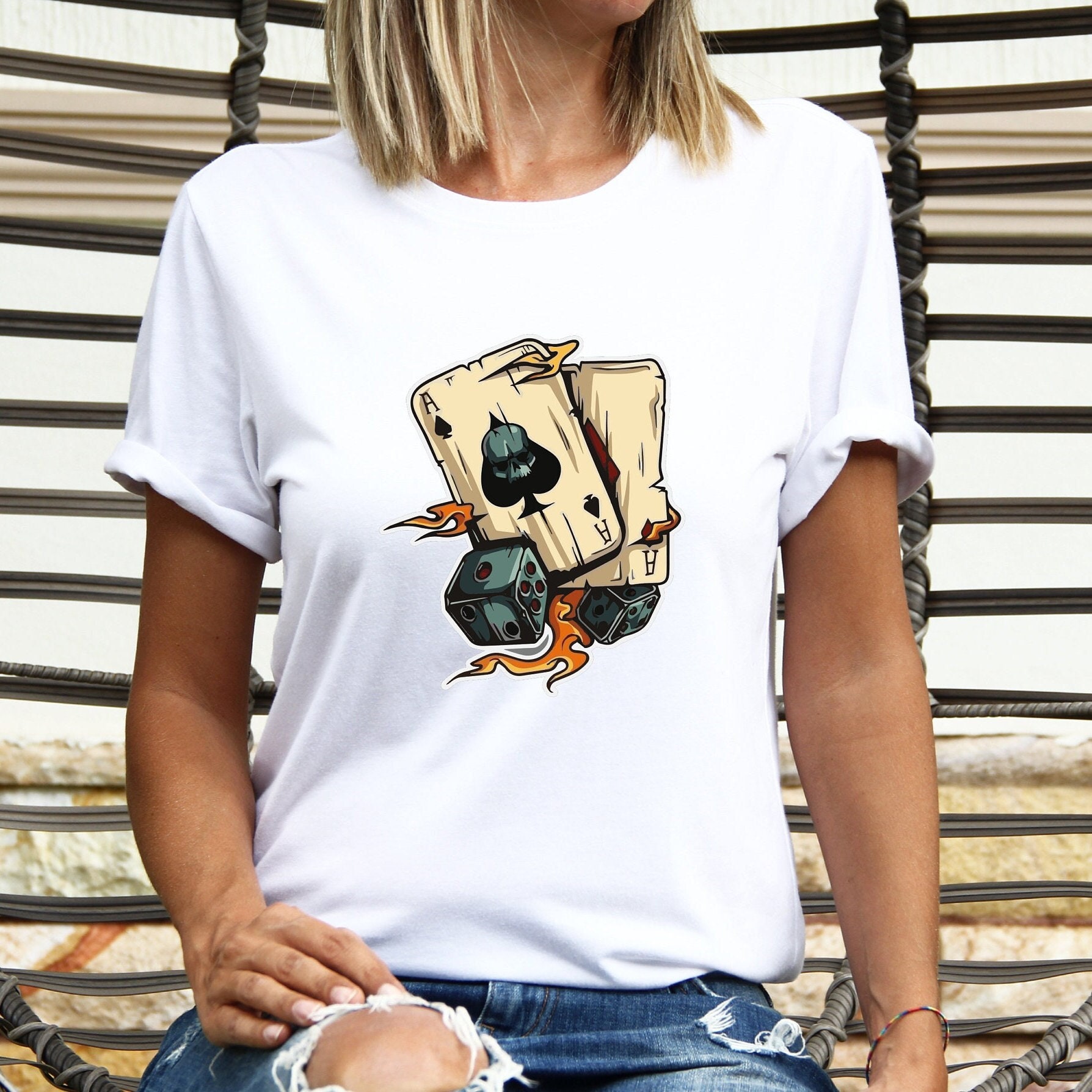 Playing Cards and Dice Shirt Cards T Shirt Poker T-shirt - Etsy