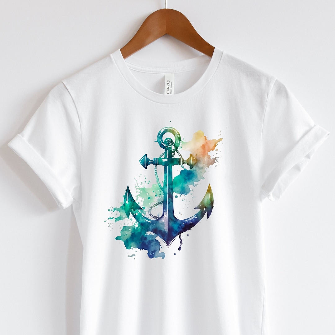 Anchor Shirt Boat Tshirt Summer T Shirt Watercolor Anchor - Etsy