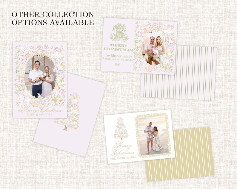 Traditional Personalized Holiday Photo Card, Maximalist Christmas Card ...