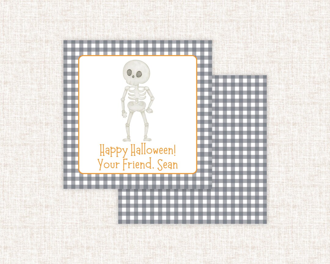 Skeleton Halloween Treat Tags for Kids, Classroom Halloween, Trick or ...