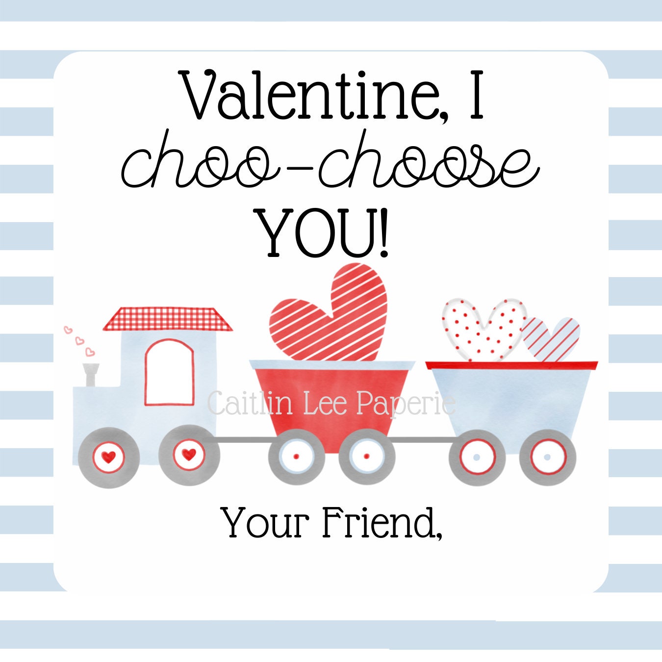 Train Valentine Cards, Choo Choo Valentines, Watercolor Valentine ...