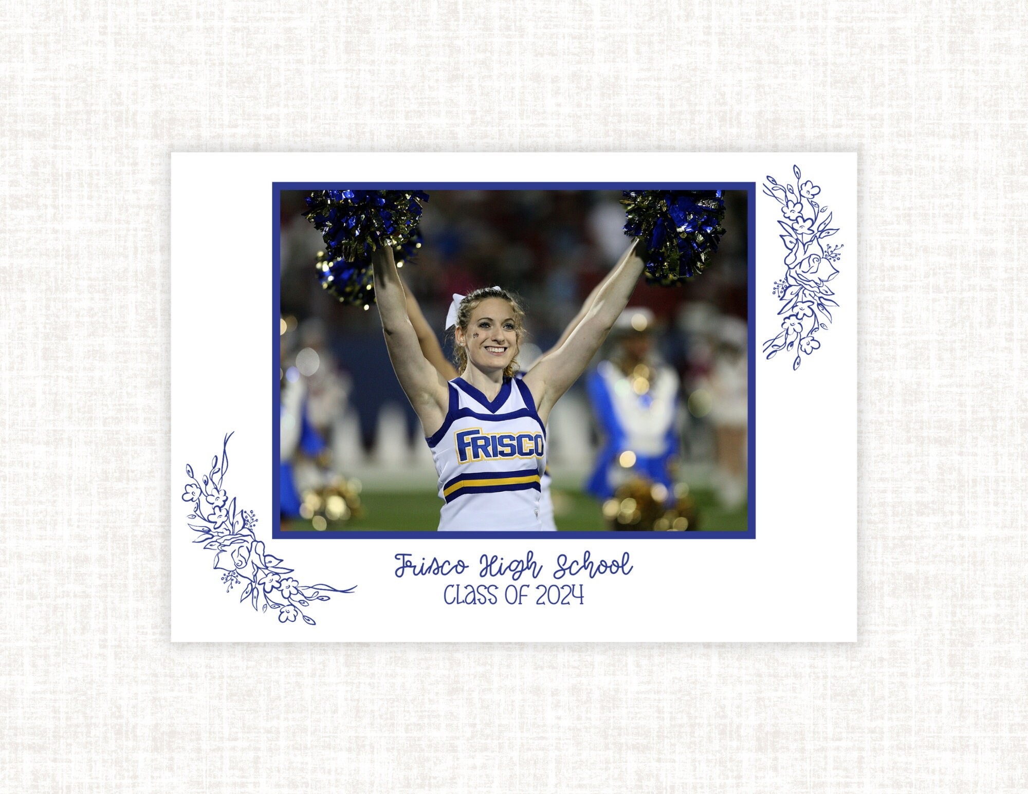 Bow Monogram Graduation Photo Card, Custom Grad Announcement Picture ...