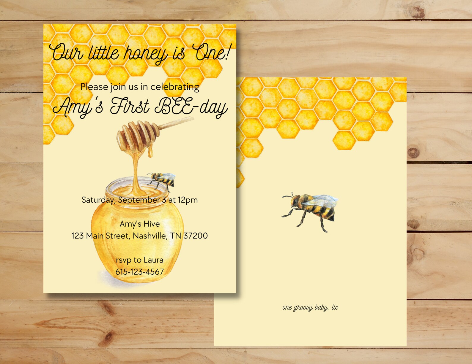 First Beeday Birthday Invitation Bee-day Invitation First - Etsy
