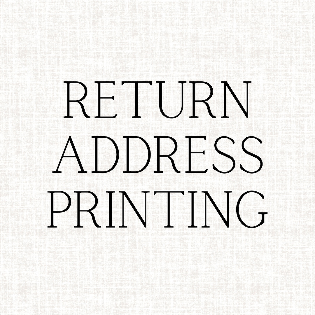 Envelope Return Address Printing - Add-on - Etsy