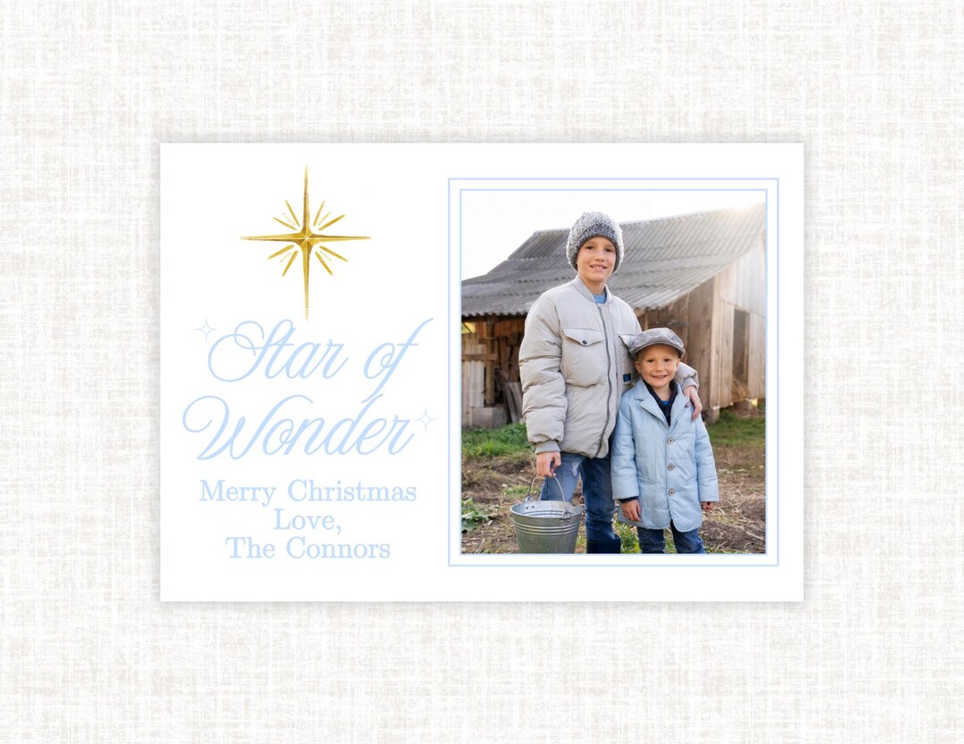 Star of Wonder Nativity Christmas Photo Card, Personalized Greeting ...