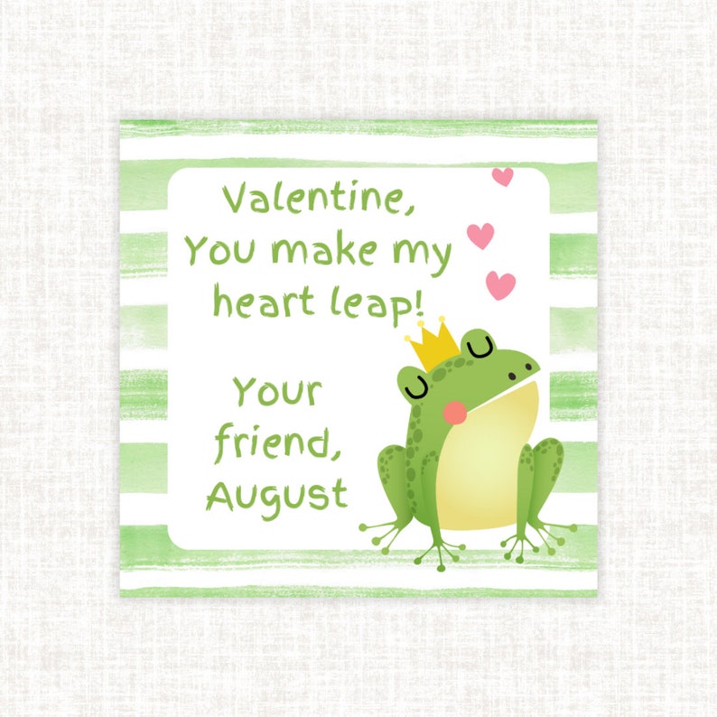 Frog Valentine, Frog Prince Valentine, Watercolor Valentine, School ...