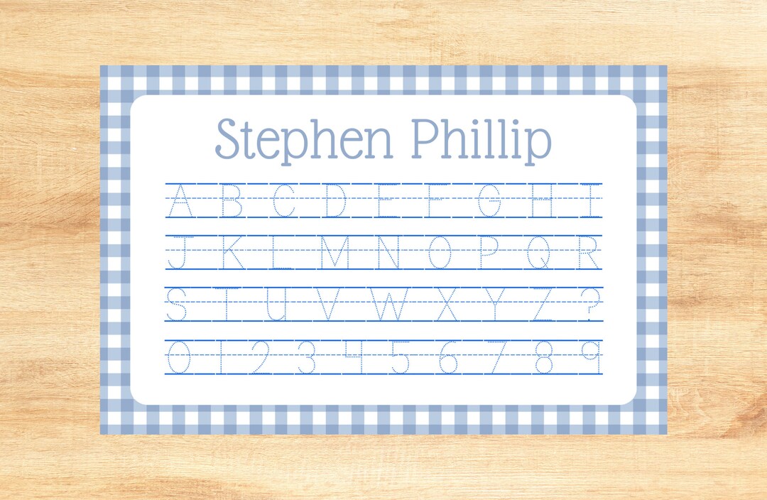 Alphabet Placemat, Personalized Tracing Placemat, Learn to Write, ABC ...