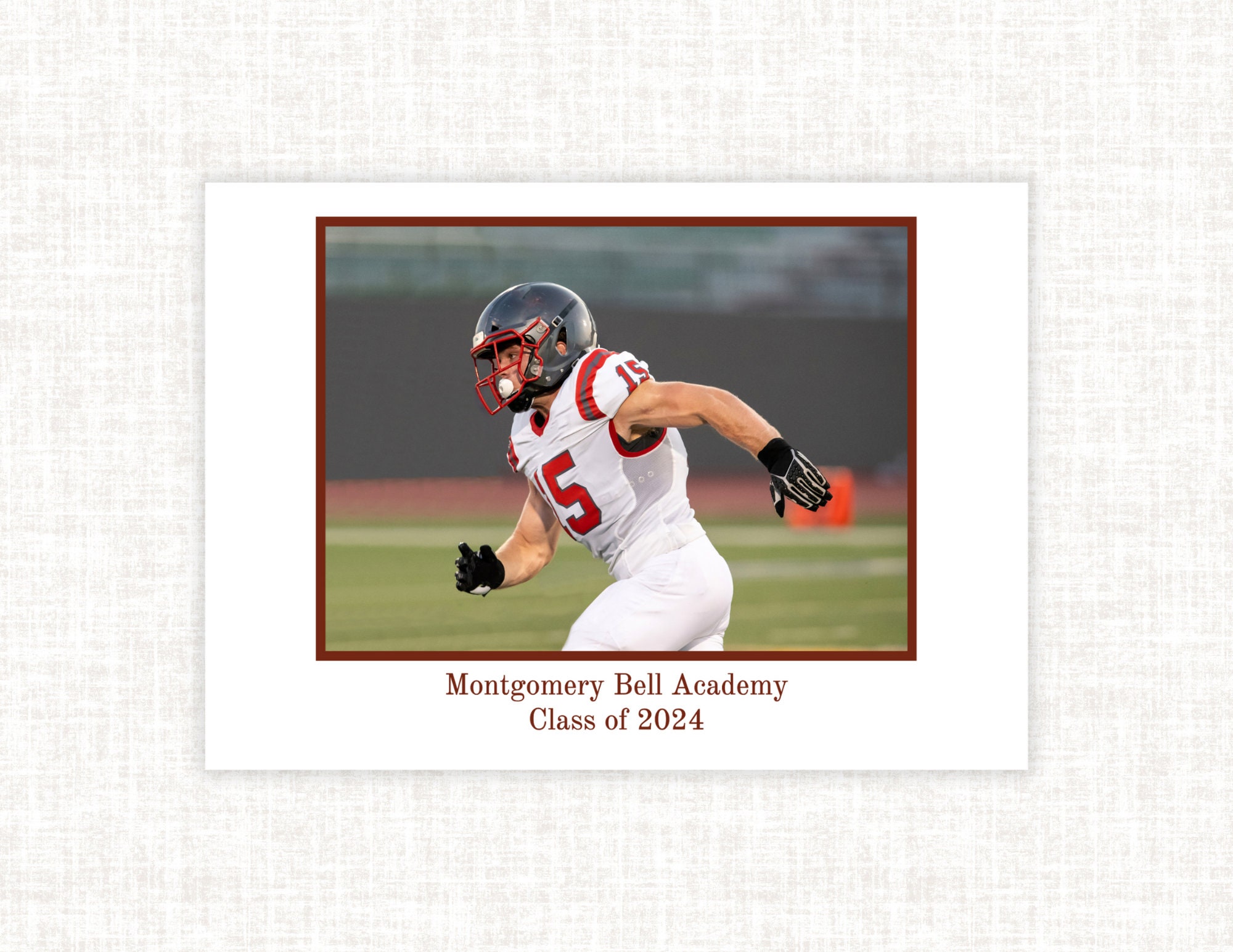 Masculine Plaid Monogram Graduation Photo Card, Custom Grad ...