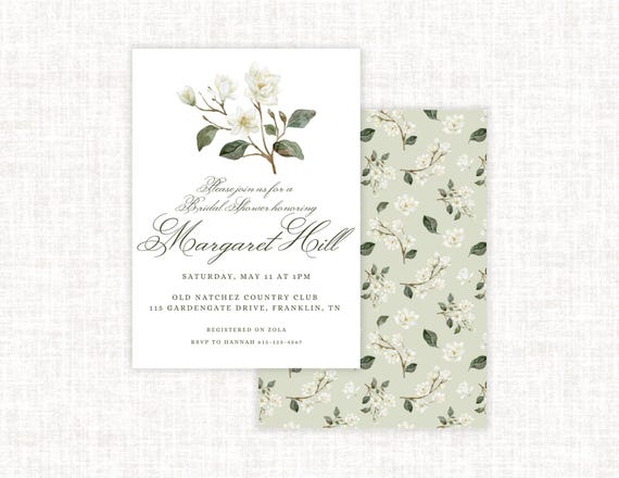 Southern Bridal Tea Invitations