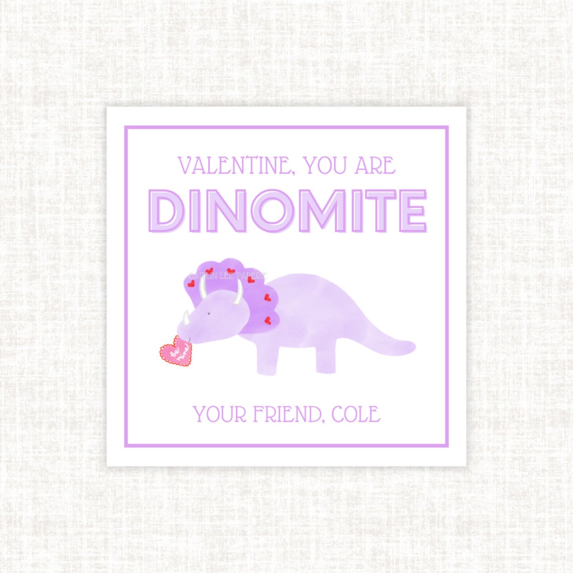Dinosaur Dinomite Valentine Card Gift Tags, Kids Classroom / Preschool ...