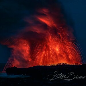 Eruption, Lava Flow, Hawaii, Big Island, Hawaii Volcanoes Fine Art ...