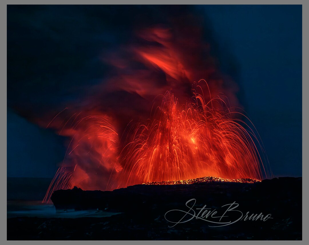 Hawaii Lava Flow Fine Art Print, Big Island Volcano Photography, Wall ...