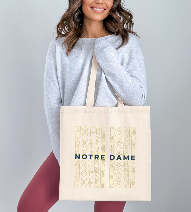 Notre Dame Canvas Tote Bag University of Notre Dame Gift - Etsy
