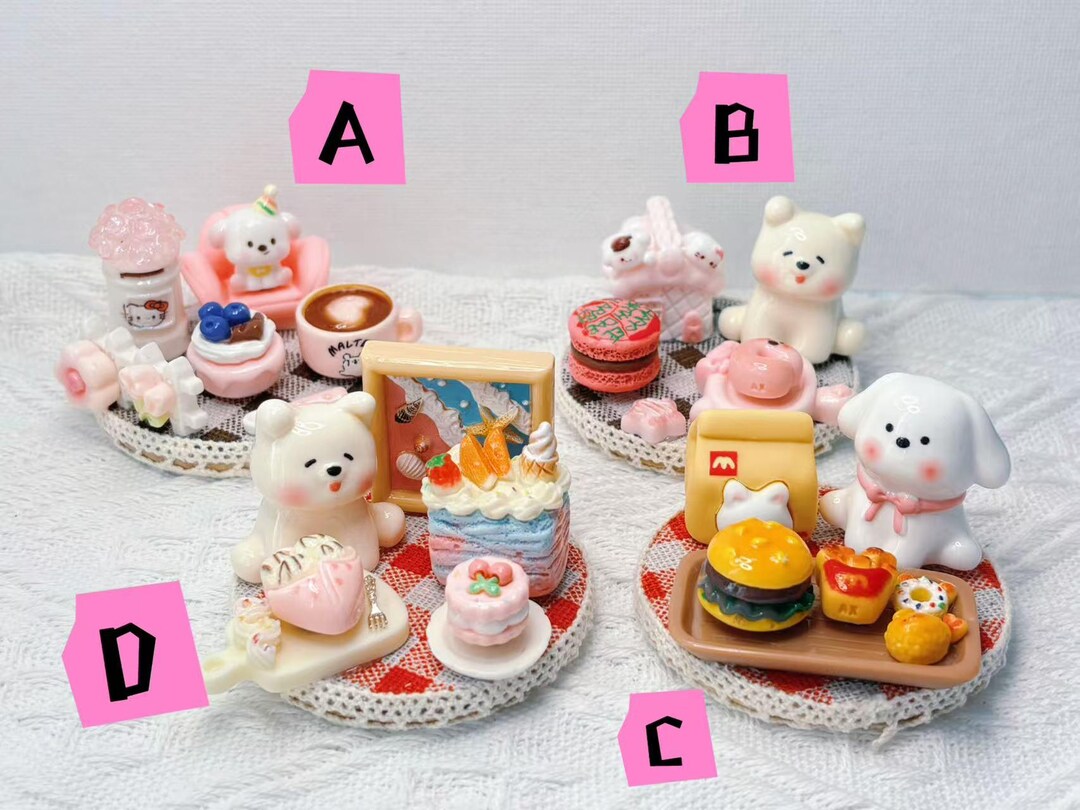 Miniature Resin Bakery & Coffee Set: Handmade Magnetic Attraction ...