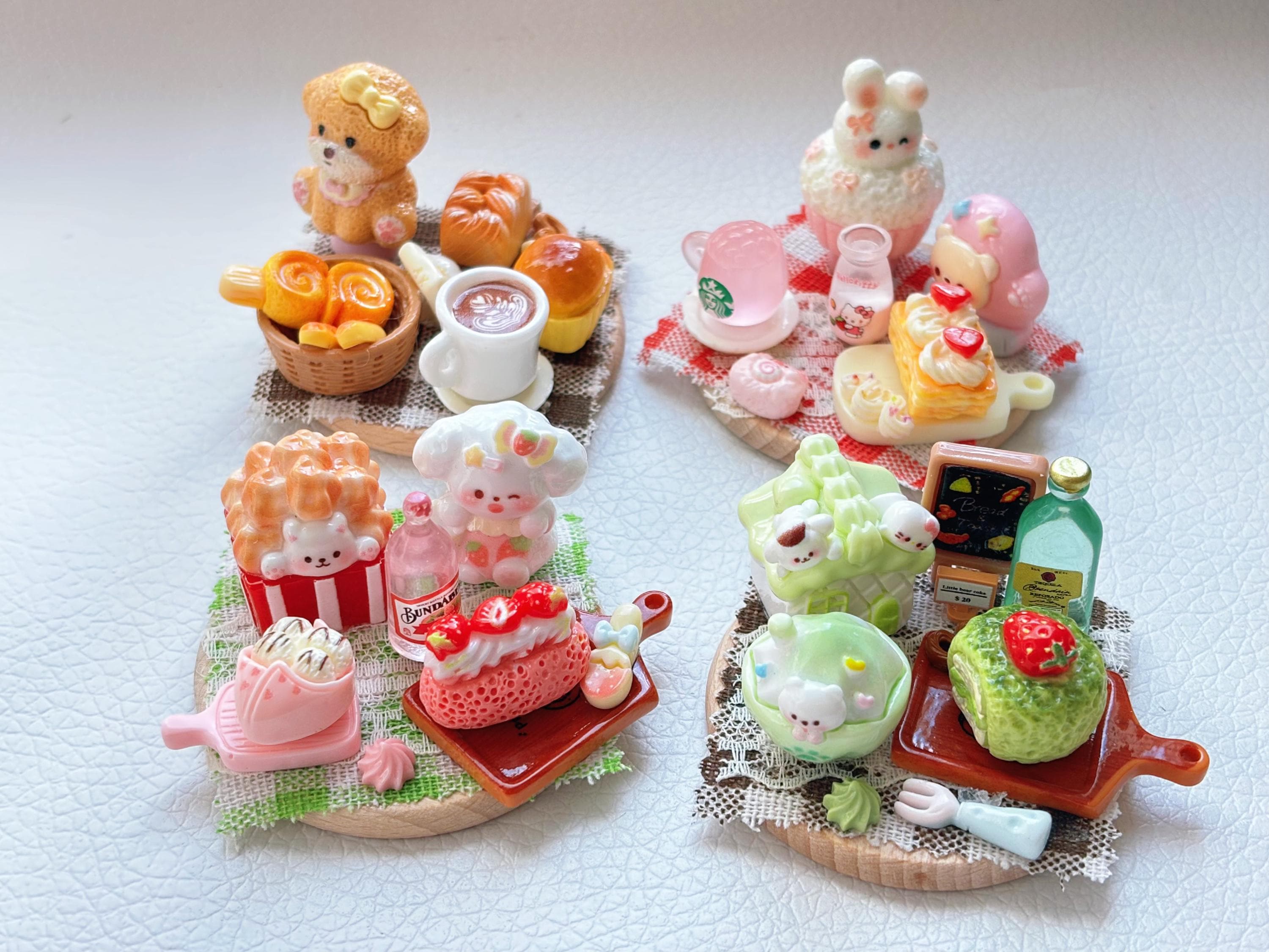 Miniature Resin Bread & Coffee Set: Handmade Dollhouse Bakery Figurines ...