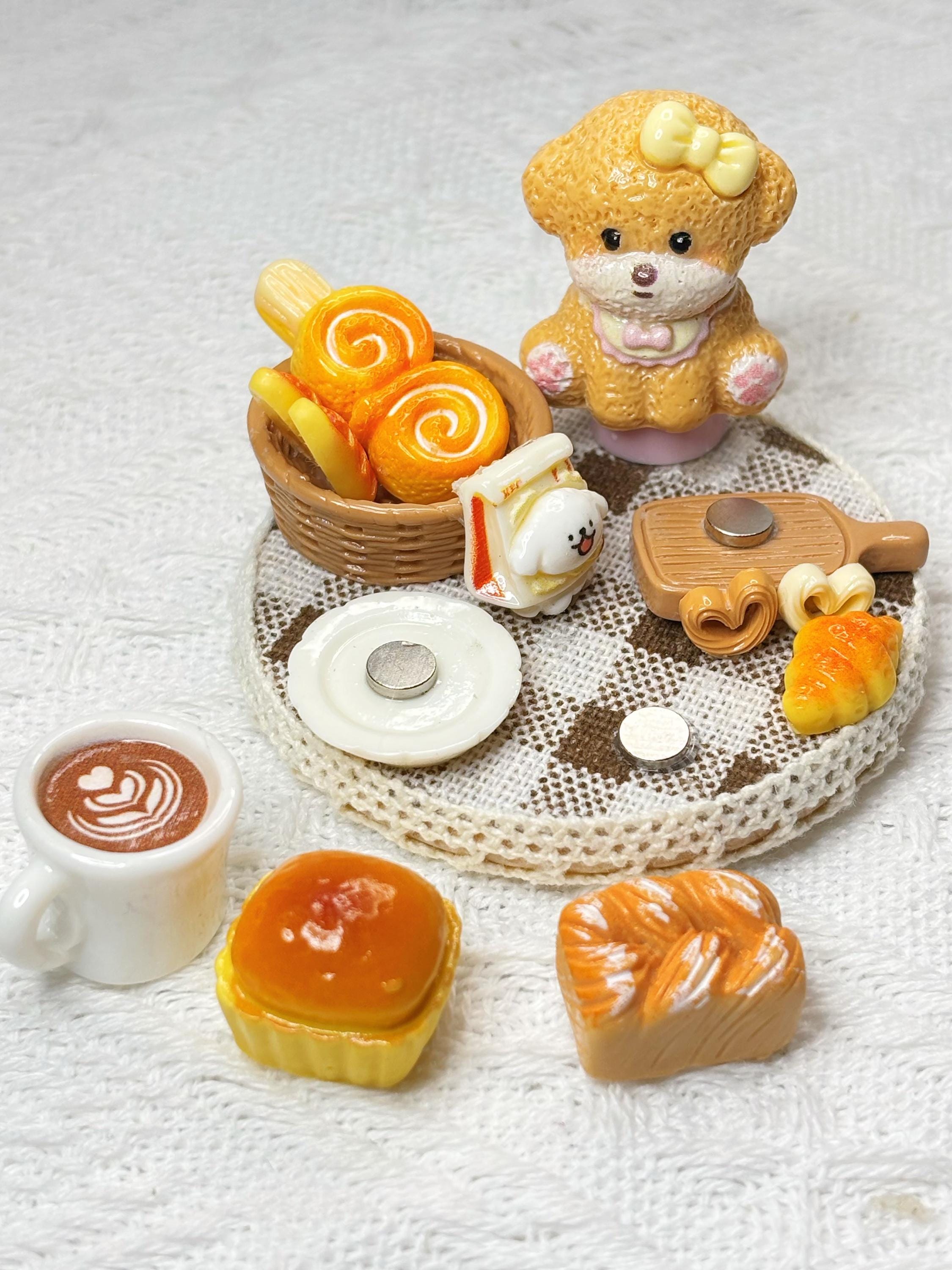Miniature Resin Bread & Coffee Set: Handmade Dollhouse Bakery Figurines ...