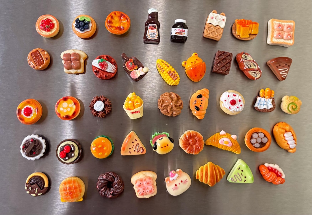 Miniature Food Fridge Magnet Set - Handmade Tiny Dollhouse Decor - Etsy