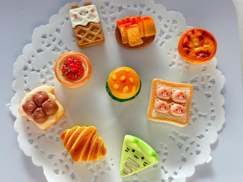 9pcs Miniature Food Fridge Magnet Set - Handmade Tiny Dollhouse Decor ...