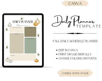 Fall Pumpkin Digital Planner Template Canva - Etsy