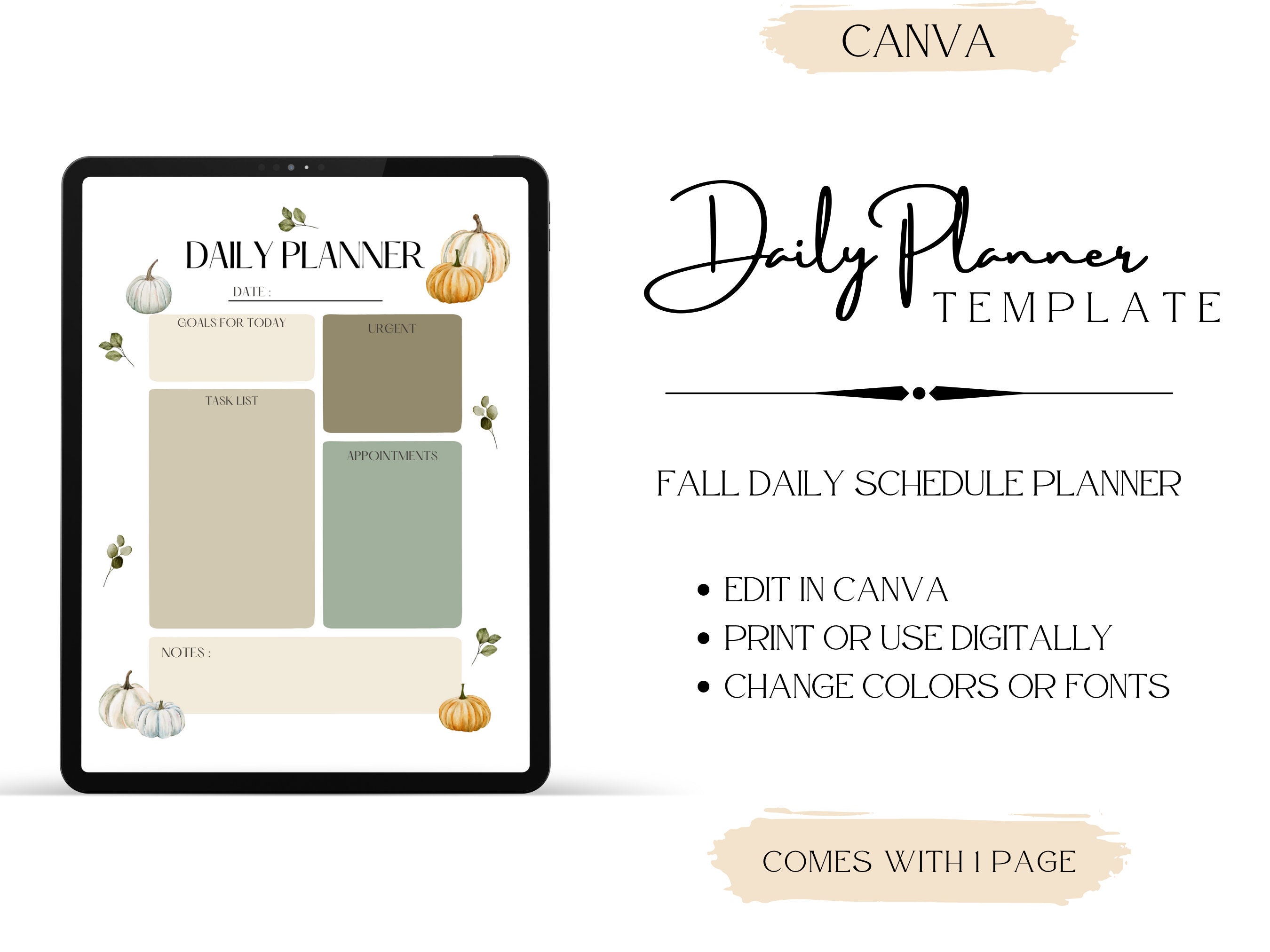 Fall Digital Weekly Planner Canva Template - Digital Download Only - - Etsy