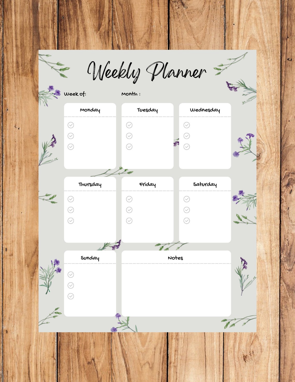 Floral Year Calendar Template PDF DOWNLOAD - Etsy