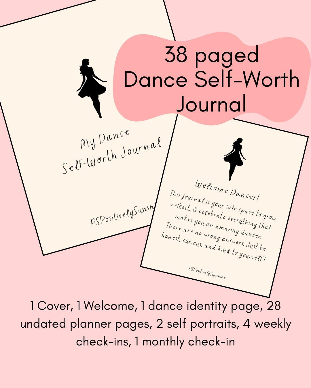 Printable Dance Journal for Kids & Teens | 38 Page Self-worth ...