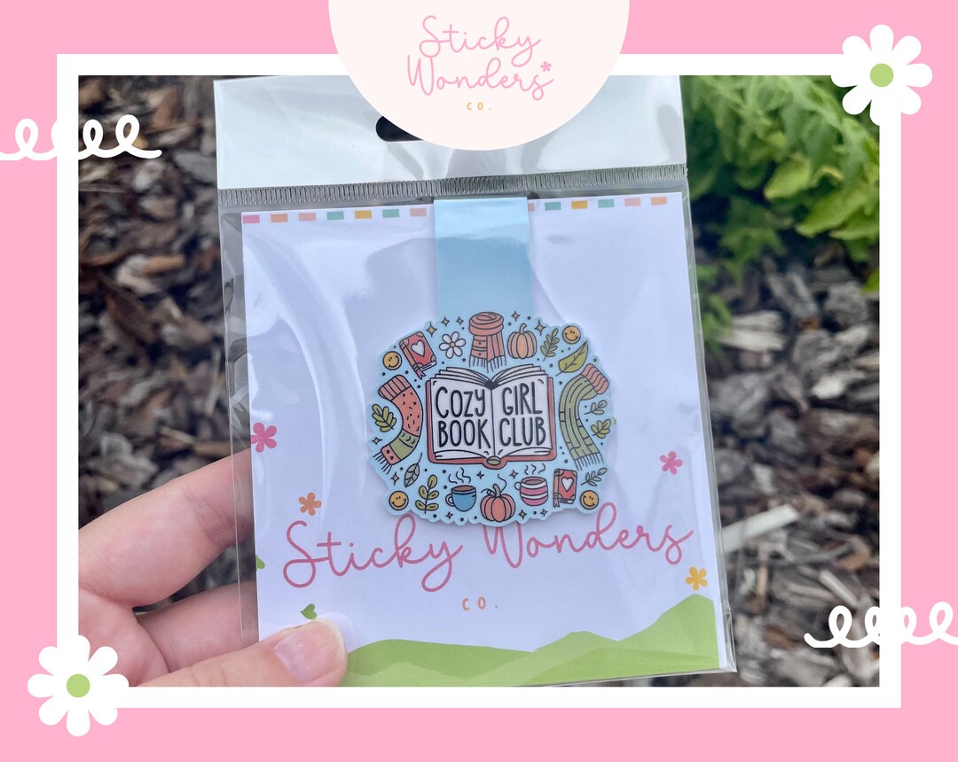 Cozy Girl Book Club, Magnetic Bookmark, Trendy Bookmark, Cute Bookmark ...