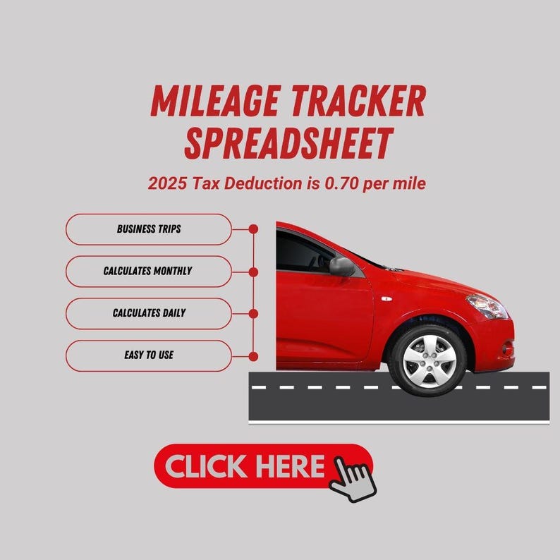 Mileage Tracker Spreadsheet - Etsy