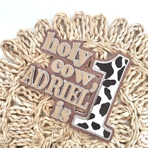 Custom 3d Number One Cow Print Cake Topper for Birthday Color - Etsy