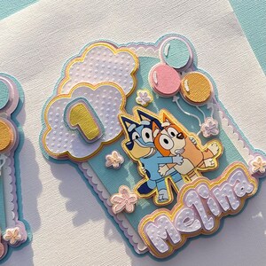 Bluey Theme Cake Topper, Bluey and Bingo, 3d Bluey Topper for Birthday ...