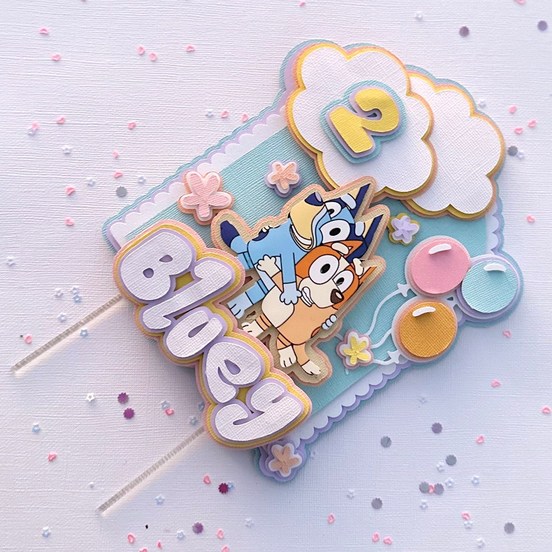 Bluey Theme Cake Topper, Bluey and Bingo, 3d Bluey Topper for Birthday ...