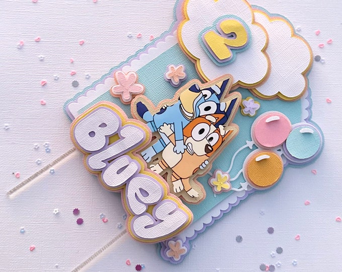 Bluey Theme Cake Topper, Bluey and Bingo, 3d Bluey Topper for Birthday ...