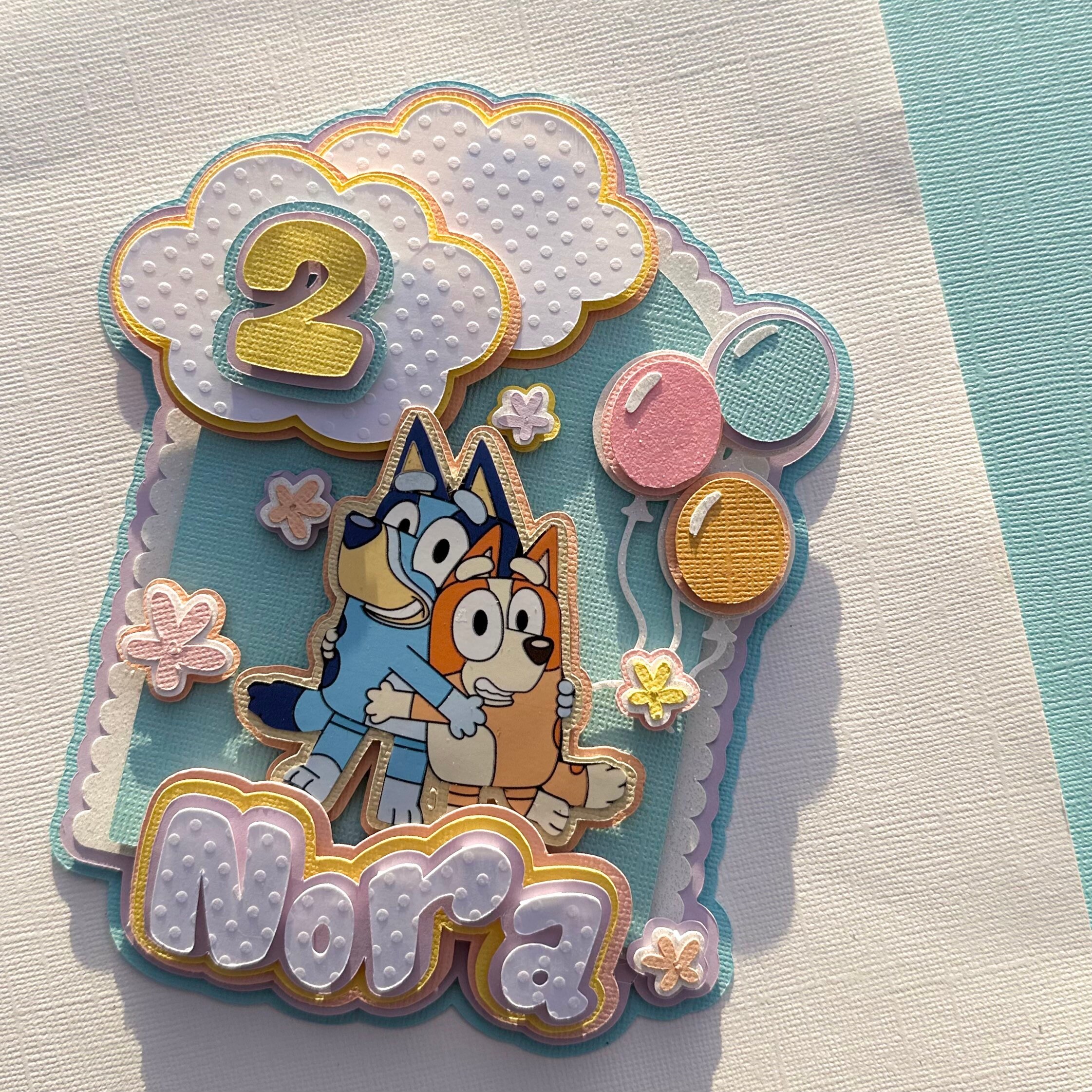 Bluey Theme Cake Topper Bluey and Bingo 3d Bluey Topper for - Etsy ...
