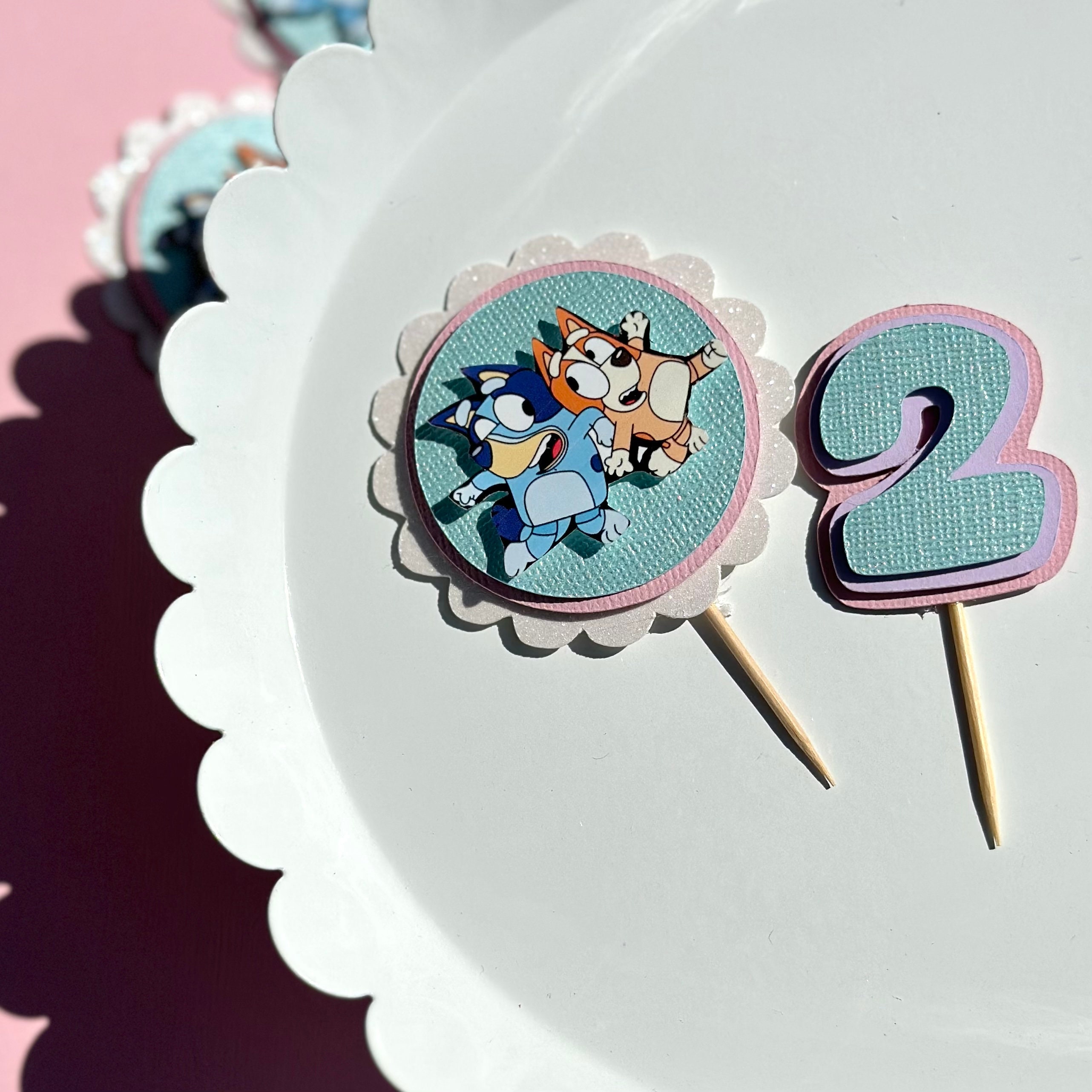 Bluey Cupcake Toppers Bluey and Bingo Theme Toppers for - Etsy