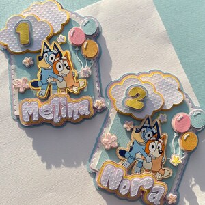 Bluey Theme Cake Topper, Bluey and Bingo, 3d Bluey Topper for Birthday ...