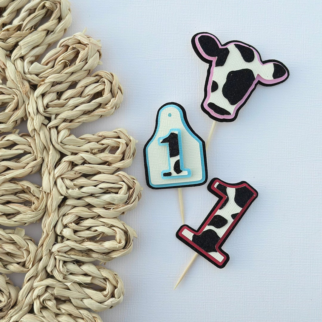 Cow Print Cupcake Toppers Western Theme Toppers for Cow - Etsy