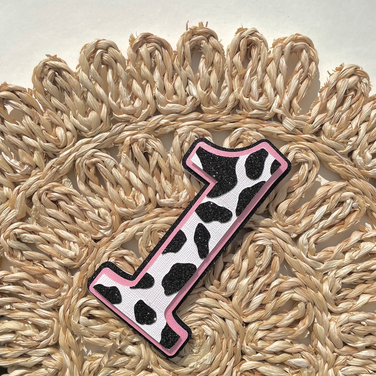 Custom 3d Number One Cow Print Cake Topper for Birthday Color - Etsy